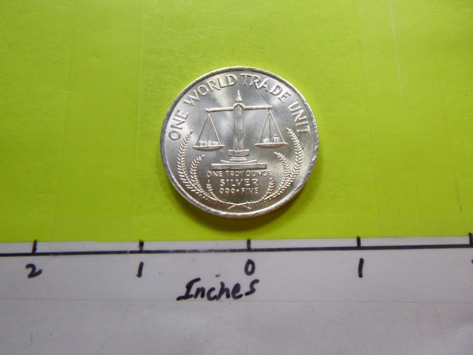 1985 EAGLE ONE WORLD TRADE UNIT BALANCE SCALES 999 SILVER COIN K-26B | eBay
