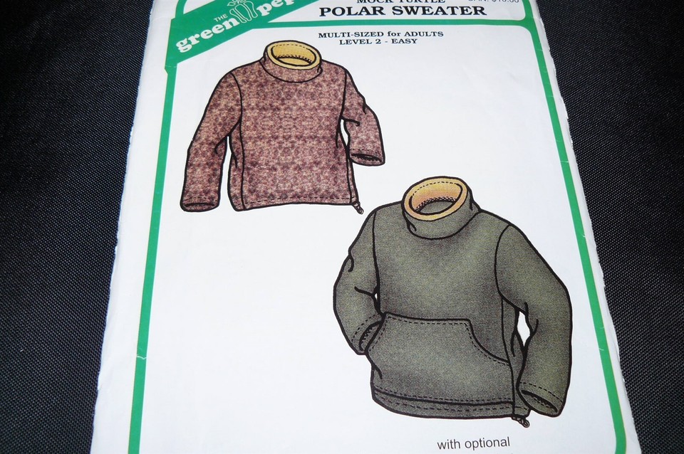 The Green Pepper Sewing Pattern #F-817 Mock Turtle Polar Sweater Adults ...
