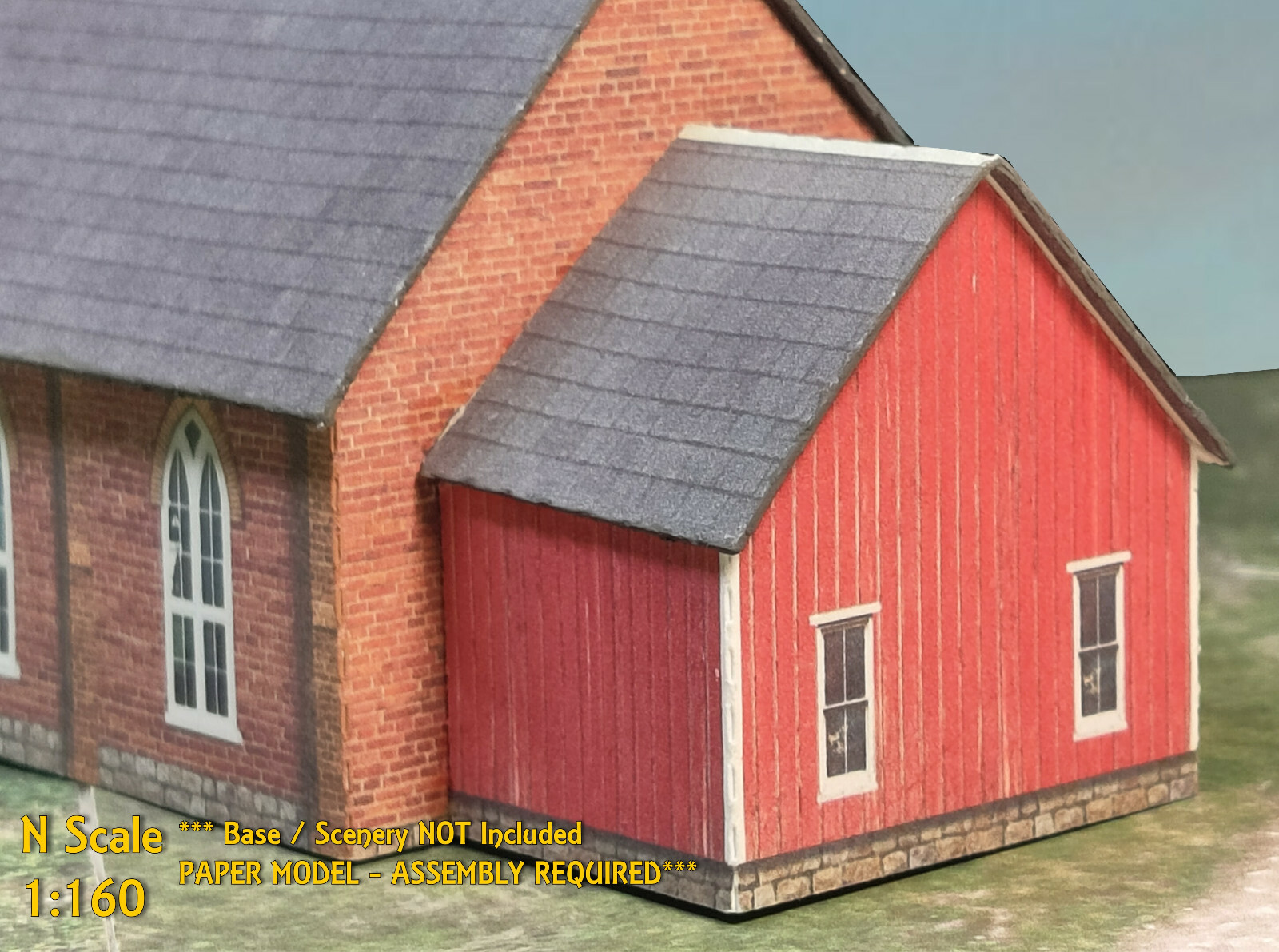 N Scale 1:160 Building Small Church - Pre-Cut Cardstock Kit SCC1N | eBay