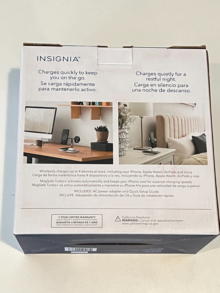 Insignia 4-in-1 15W Fast Charging Stand Wireless Charger with Magsafe ...