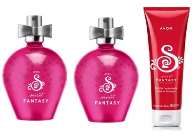 SECRET FANTASY AVON DE MEXICO COLONIA PARA DAMA set 3 piezas crema y 2 ...