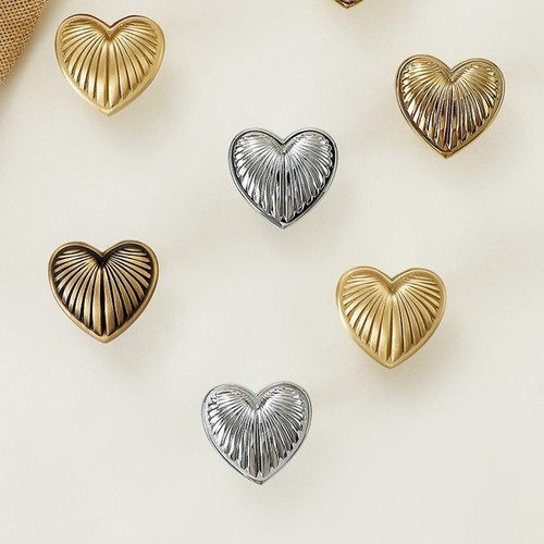 Shiny Gold Heart Knobs Chrome Silver Knob Gift Unique Heart Drawer Pulls Knobs | eBay UK