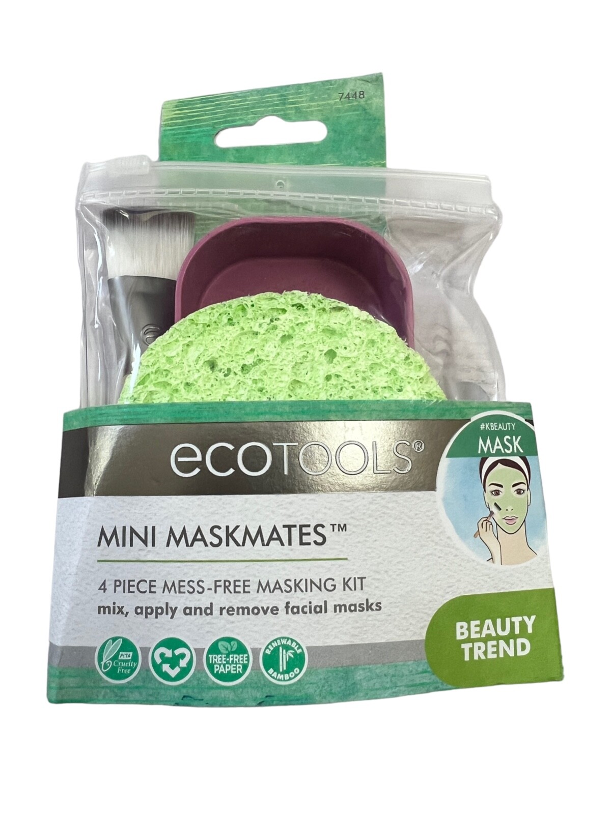4pc Mini Maskmates Mask Kit Ecotools Spa Beauty Brush Sponge & Small ...