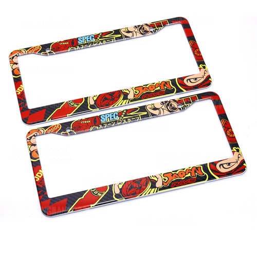 X2 JDM Graffiti USA Standard License Plate Frame Tag Cover Holder Red ...