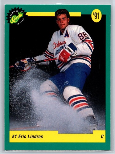 1991 Classic Draft Picks Eric Lindros Rookie Quebec Nordiques RC #1 | eBay