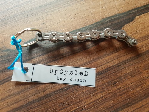 Upcycled Metal Key Ring Chain 115mm Long Cool gift for Bike. BMX MTB ...