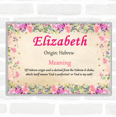 Elizabeth Name Meaning Jumbo Fridge Magnet Floral | eBay UK