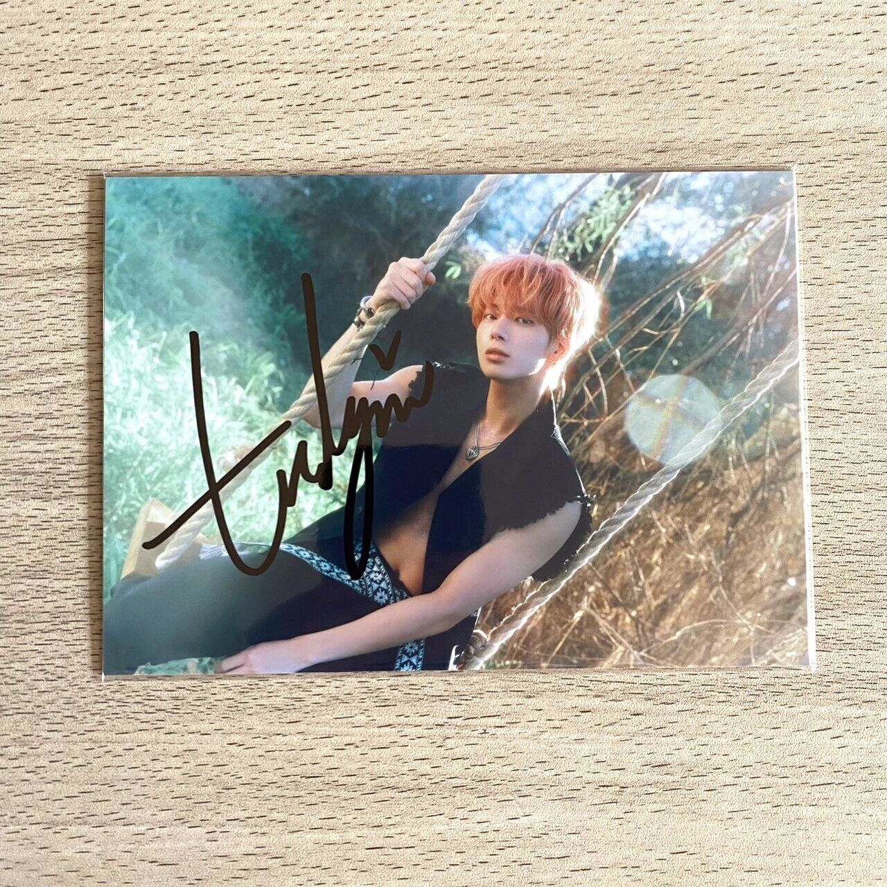 TXT Kang Taehyun autographed signed photo size 2L TOMORROW X TOGETHER ...