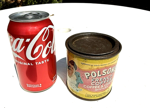 POLSON'S FRENCH COFFEE &CHICORY ALL METAL FREE SAMPLE TIN BOMBAY | eBay