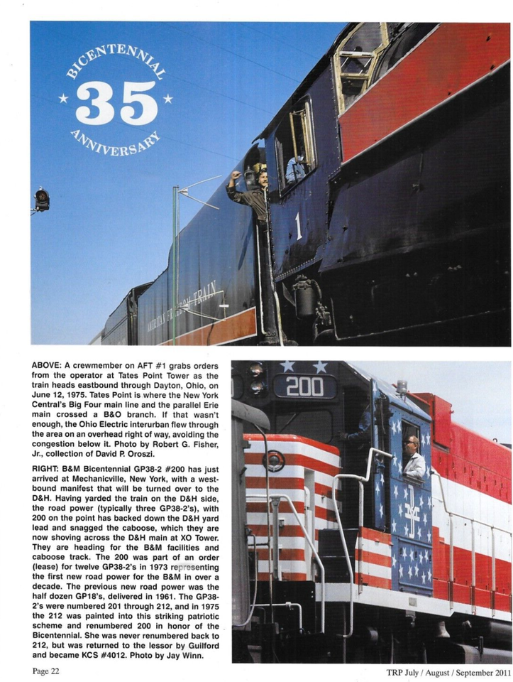 Railroad Press Train Magazine 35th Anniversary America's Bicentennial ...