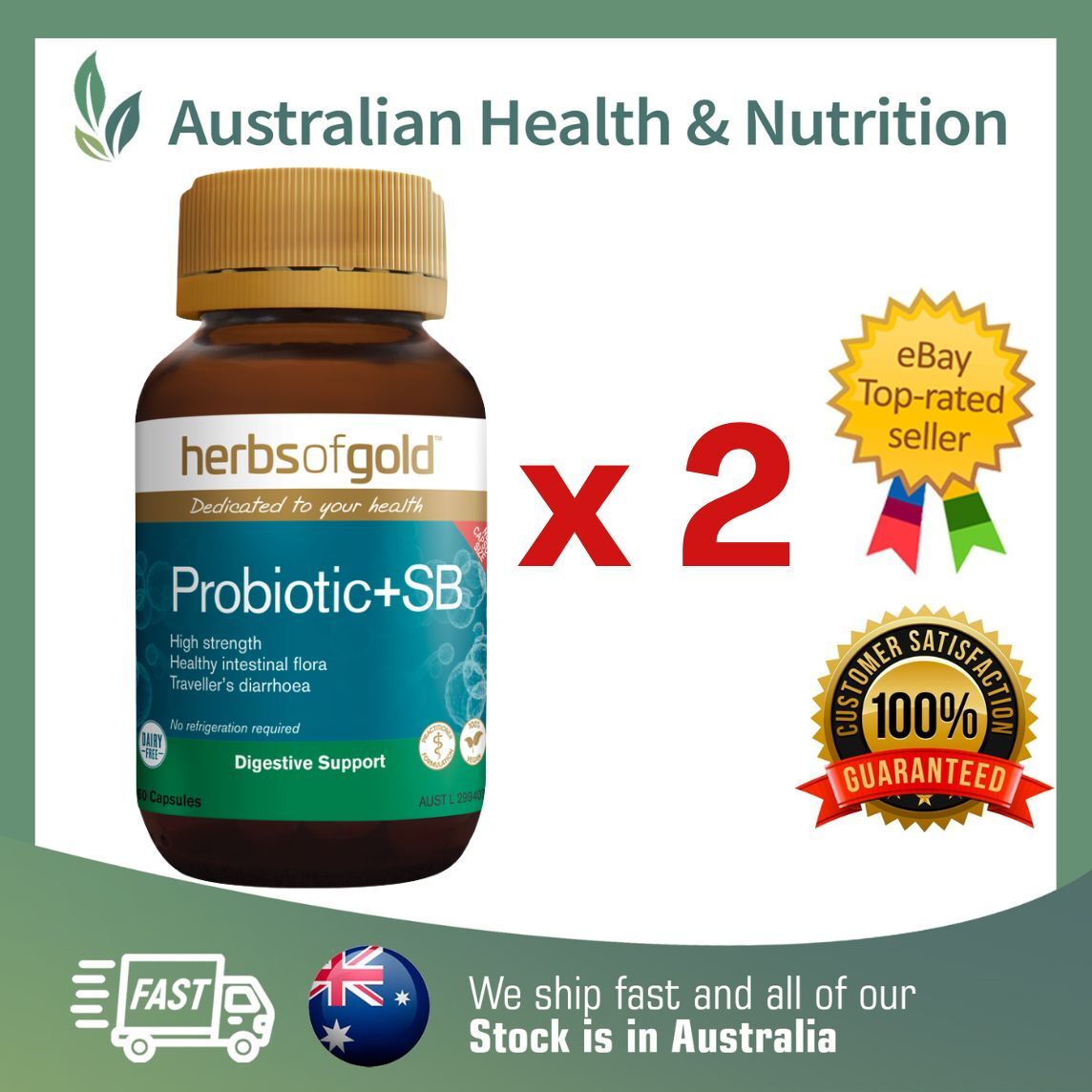 2 x HERBS OF GOLD PROBIOTIC + SB 60 CAPSULES + FREE SAME DAY SHIPPING | eBay Australia