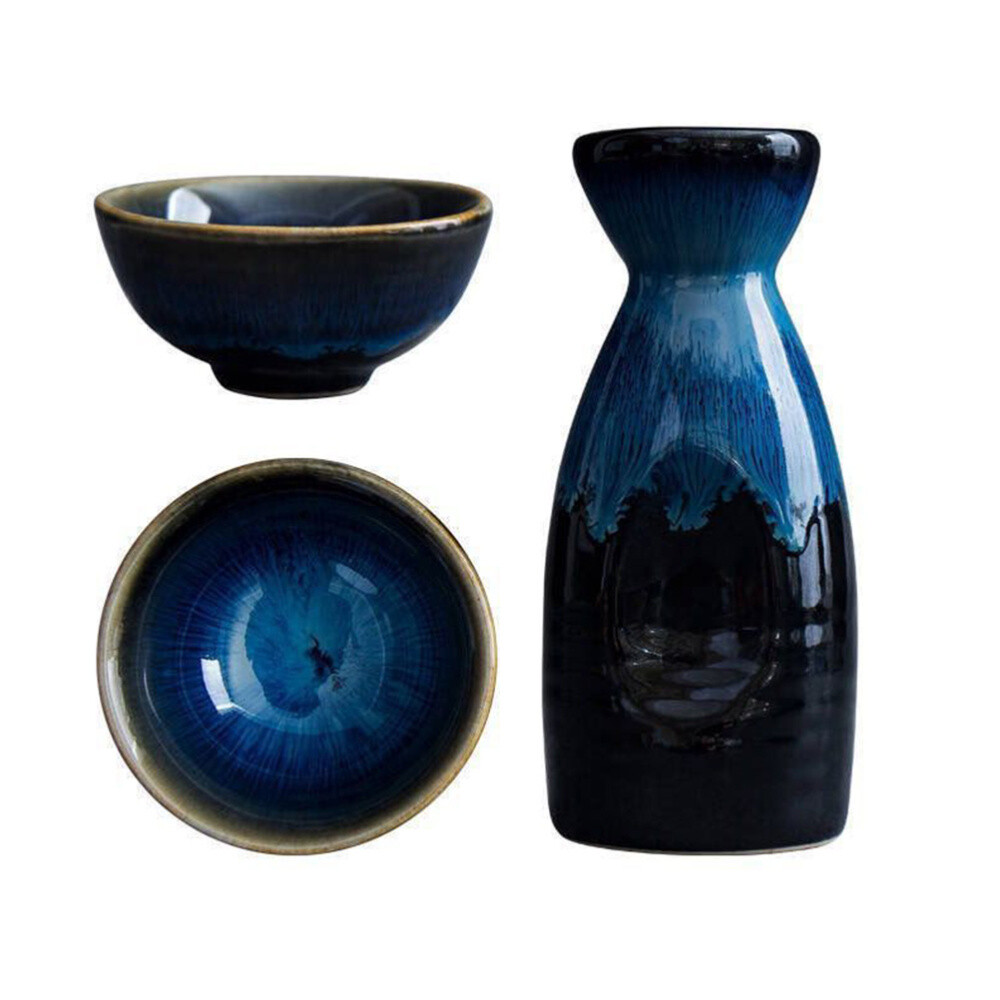 Ceramic Sake Bottle Set Japanese Style Easy to Clean Cup Kettle | eBay