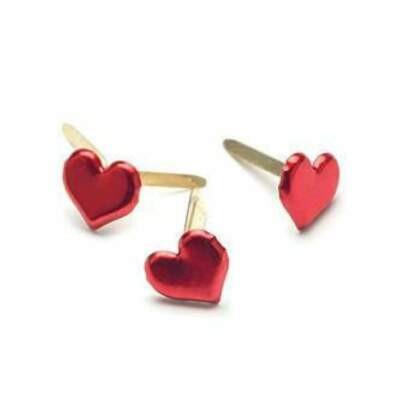 Creative Impressions - Painted Metal Paper Fasteners 50 Pack Hearts ...