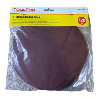 🔥9 in.(5 Pack)New 120 Grit Hook and Loop Sanding Disk 360 Sander | eBay