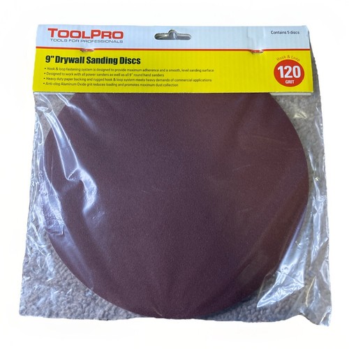 🔥9 in.(5 Pack)New 120 Grit Hook and Loop Sanding Disk 360 Sander | eBay