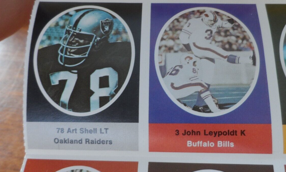 1972 SUNOCO NFL ACTION STAMP UNCUT STAMP SHEET W/ART SHELL ROOKIE B-194 ...