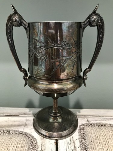 Antique Rare Meriden Silverplate Company #1251 two handled mug ...