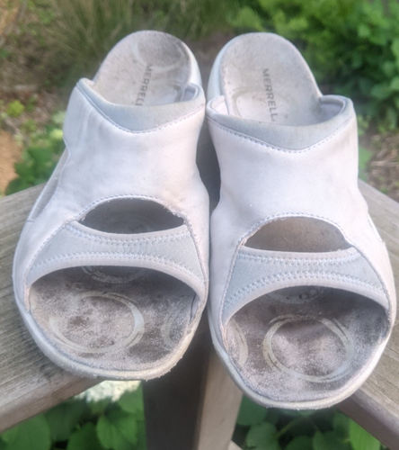 Merrell Palmetto Taupe Women's Slides Slip On Sandals white grey size ...