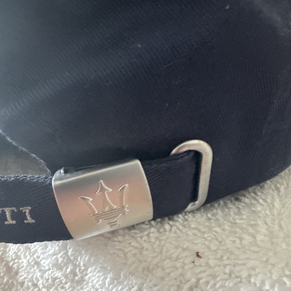 Maserati Blue Embossed Baseball Cap Embroidered Logo Adjustable Hat One ...