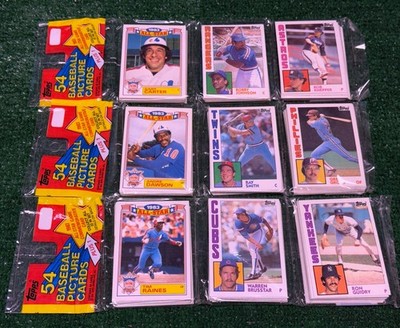 LOT OF (3) 1984 TOPPS BASEBALL UNOPENED CELLO RACK PACKS. STARS SHOW ...