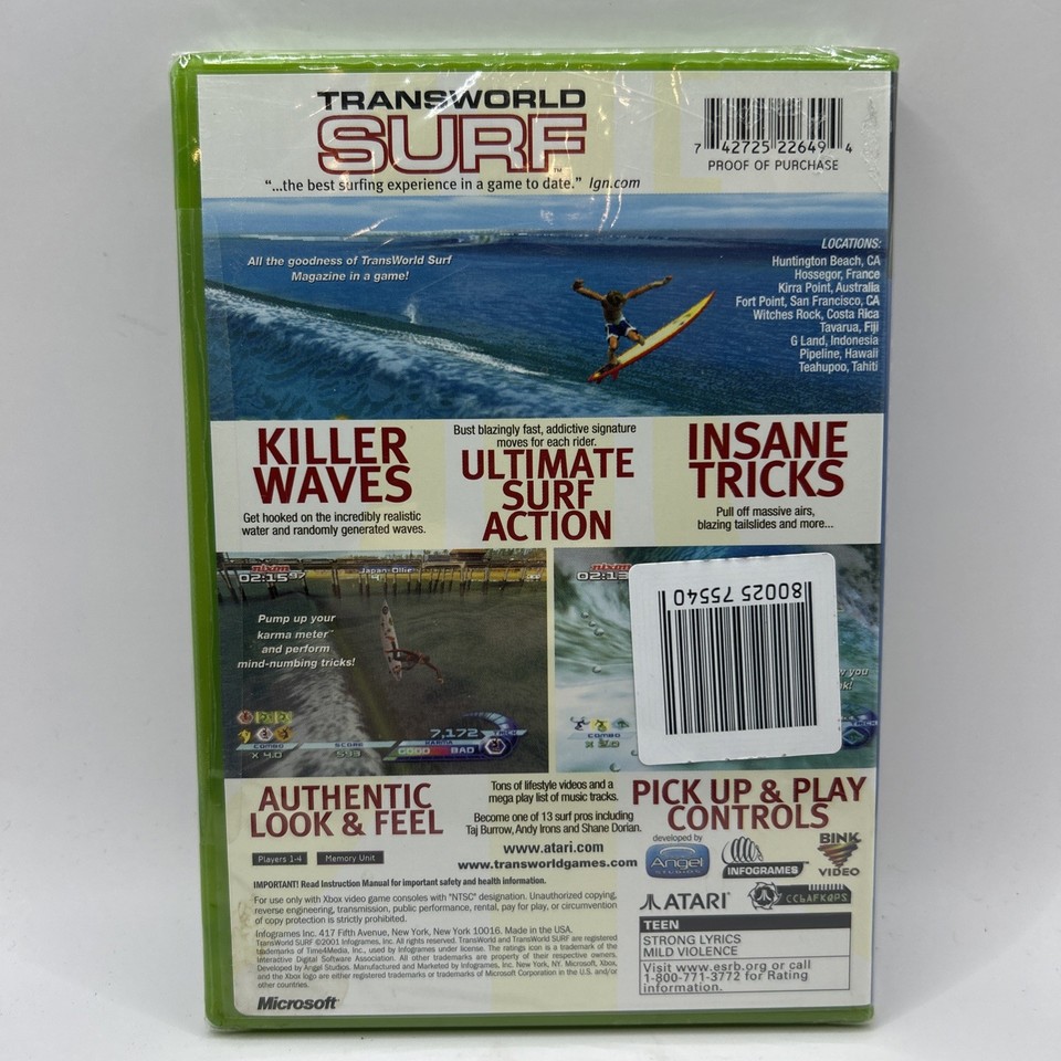 TransWorld Surf (Microsoft Xbox, 2001) Factory Sealed 742725226494| eBay