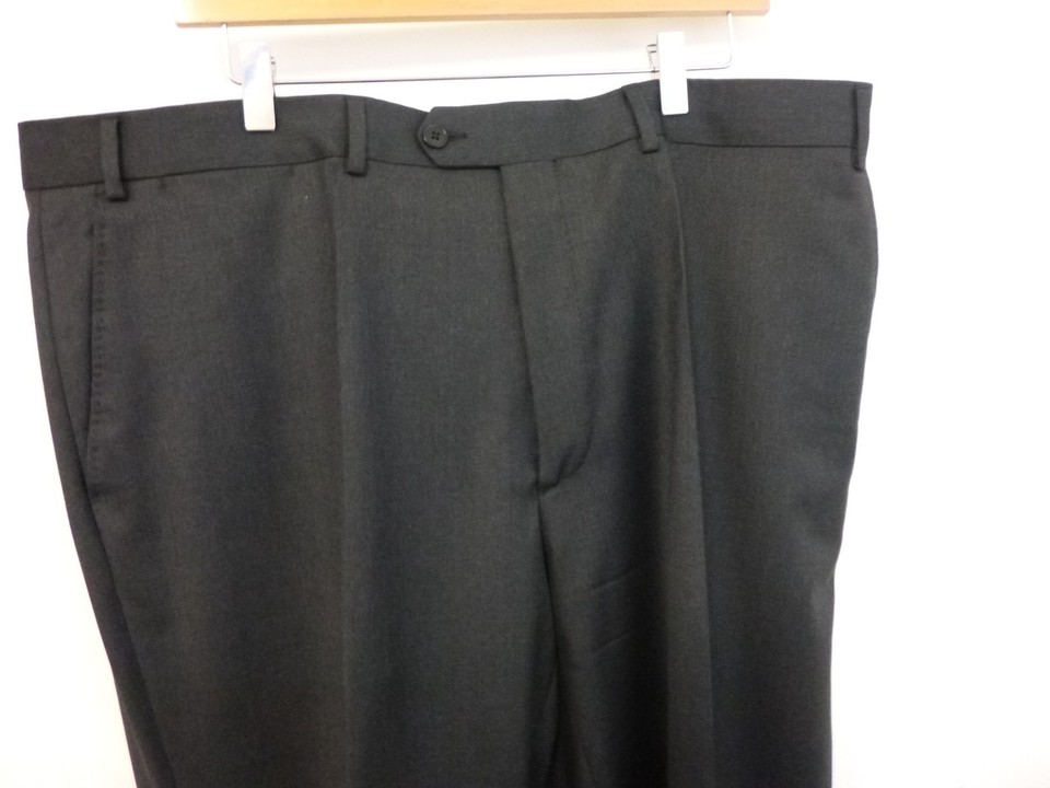 Robert Old Reda Super 110’s Wool Dress Trousers Mens W40 L32 Charcoal ...