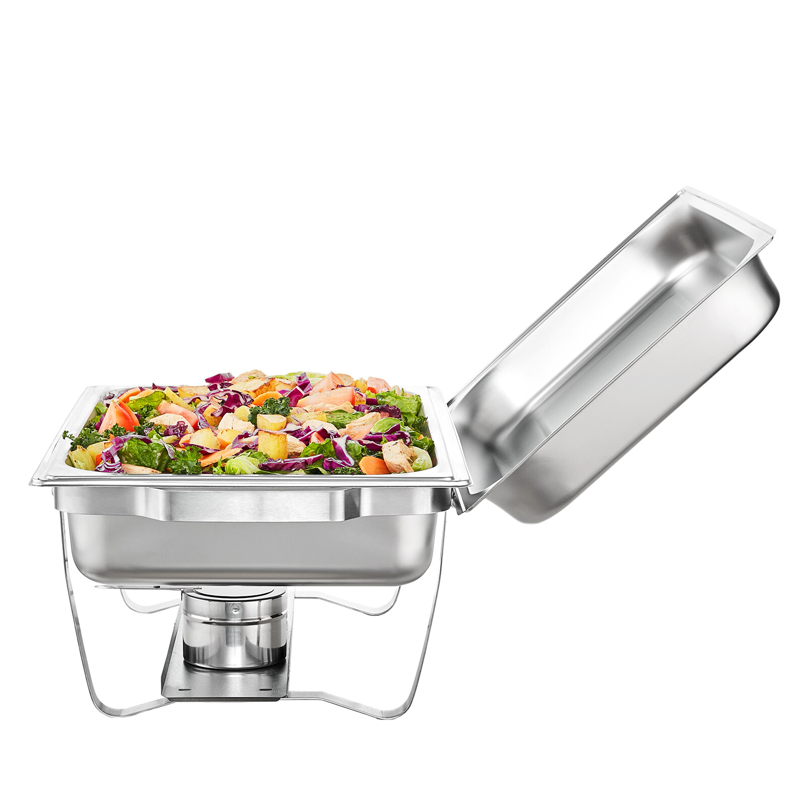 VEVOR 2-Pack Rectangle Chafing Dish Set 2 Full-Size 8Qt Pan 4 Half-Size ...