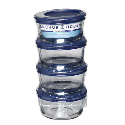 Anchor Hocking Glass Food Storage Containers with Lids, 1 Cup Round ...