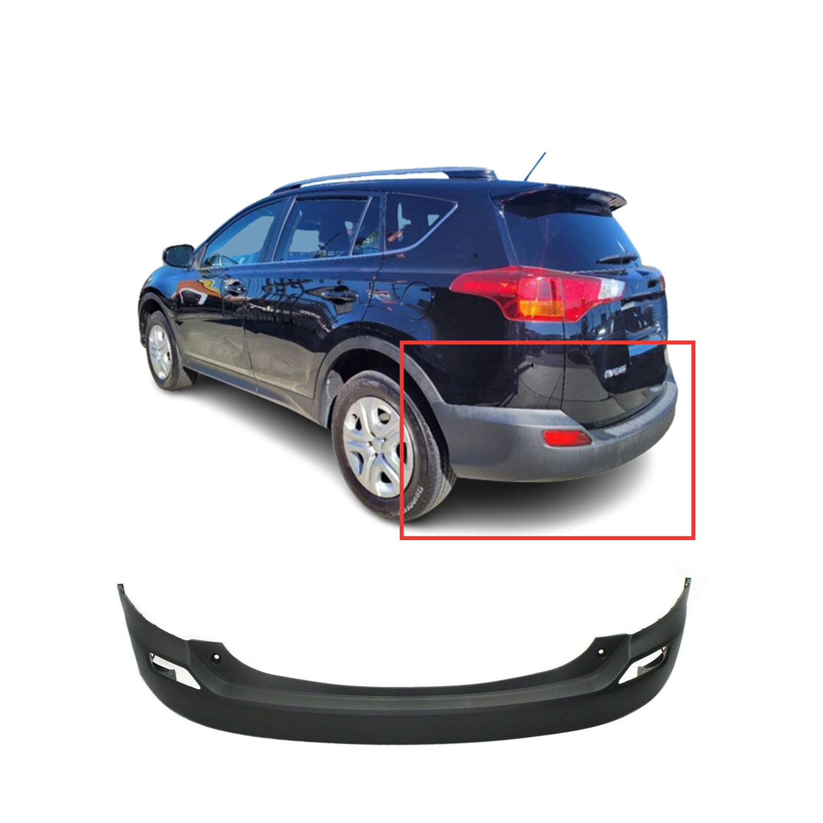 Rear Bumper Cover for 2013-2015 Toyota RAV4 Textured LE Limited XLE ...