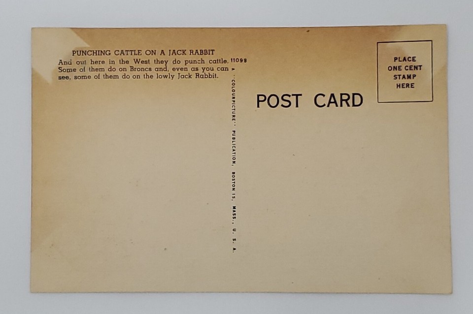 Vintage 1940’s Humorous Comical Postcard - Punching Cattle on a Jack ...