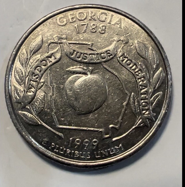 1999 P,georgia quarter Missing Letters, Rim,double Head Line ,errors | eBay