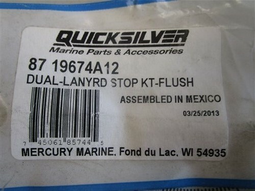 MERCURY QUICKSILVER DUAL LANYARD STOP SWITCH 87 19674A12 MARINE BOAT | eBay