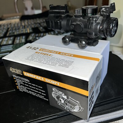 CQB 4x32 Fixed Power Compact Scope, Reticle, Fiber Optic, Pre-set ...