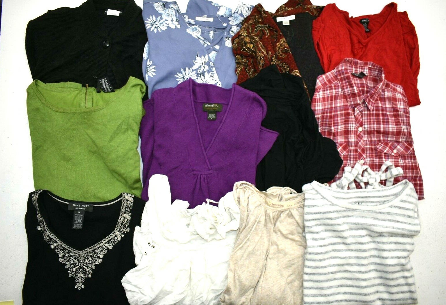 Wholesale Bulk Lot Of 12 Womens Medium Long Sleeve Business Casual Tops ...