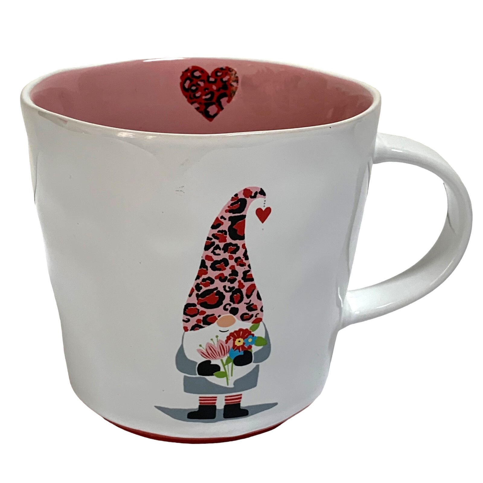 Prima Design Gnome Mug Valentine's Day Pink Red Leopard Print Hat Heart ...