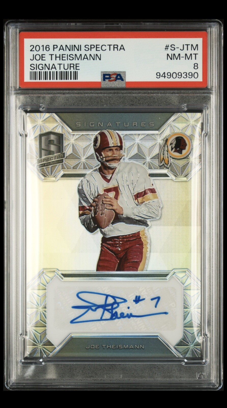 JOE THEISMANN 2016 PANINI SPECTRA SIGNATURE S-JTM PSA 8 NM-MT NFL ...