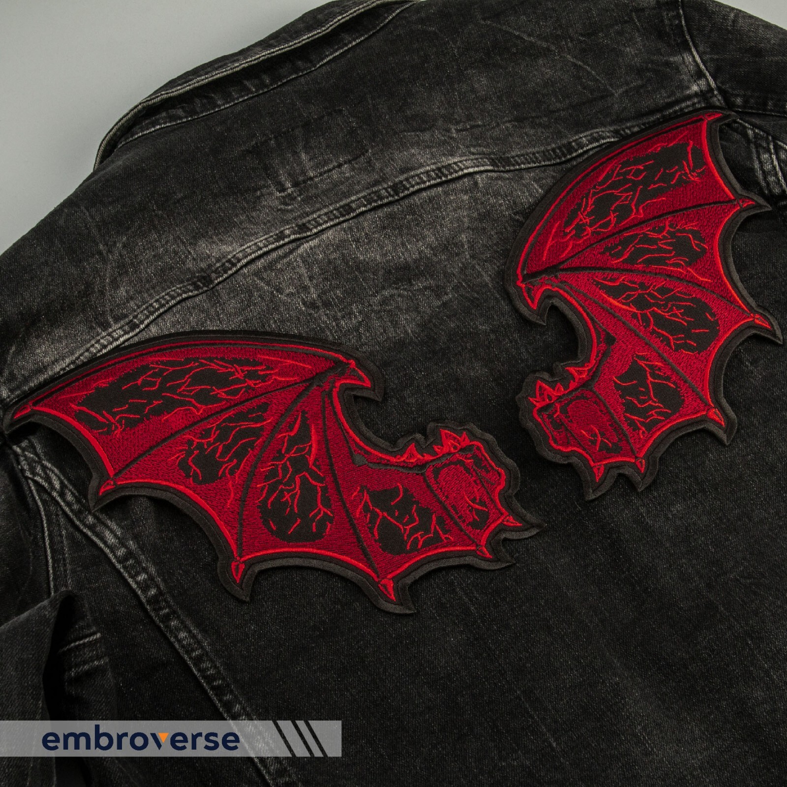 Demon Red Wings Patch - Halloween Accessory Back Jacket - Embroidered ...