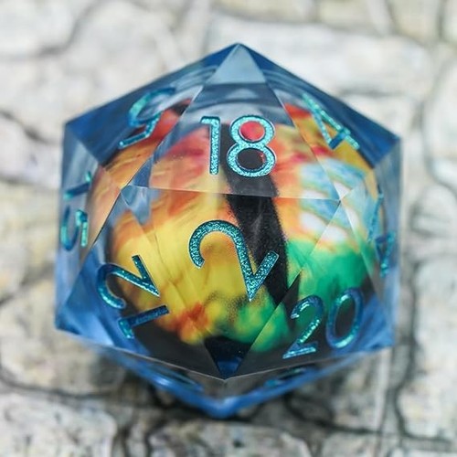 Dungeons and Dragons DND Dice D20, Moving Eyeball Liquid Core Dice D&D 33MM | eBay