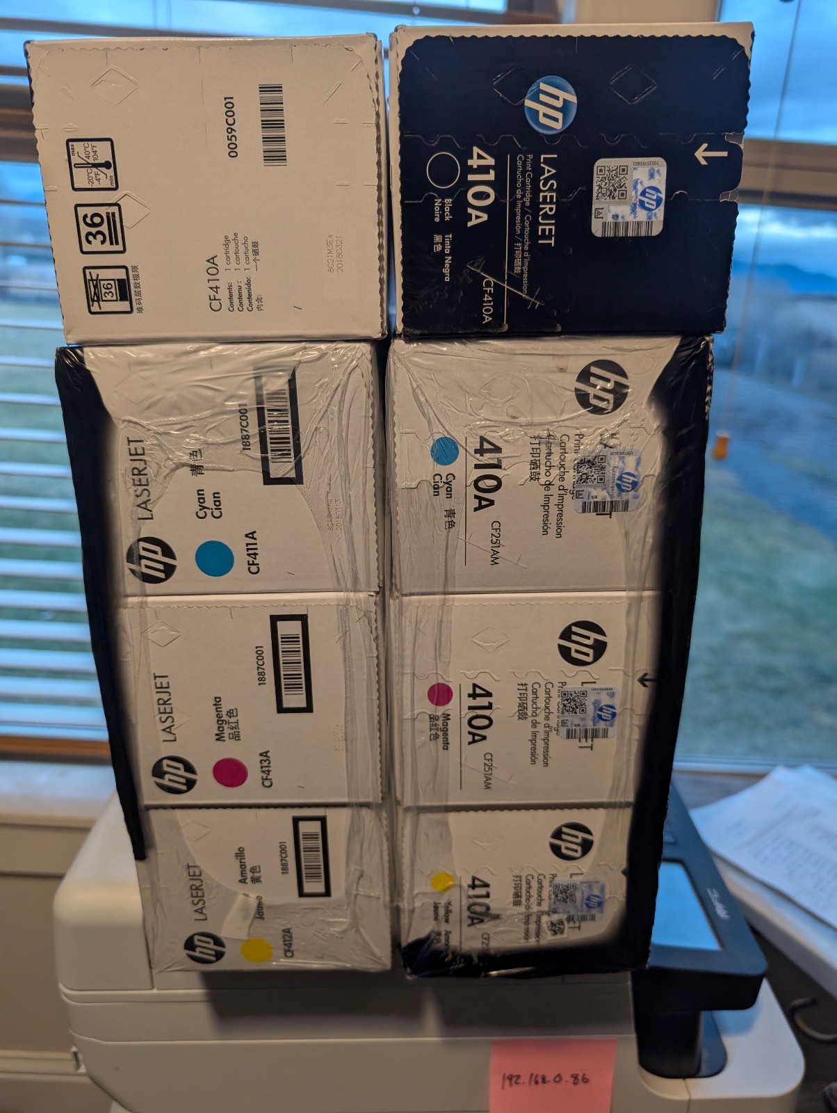 HP 410A Genuine 4 Color Toner Set | Black Cyan Magenta Yellow | eBay