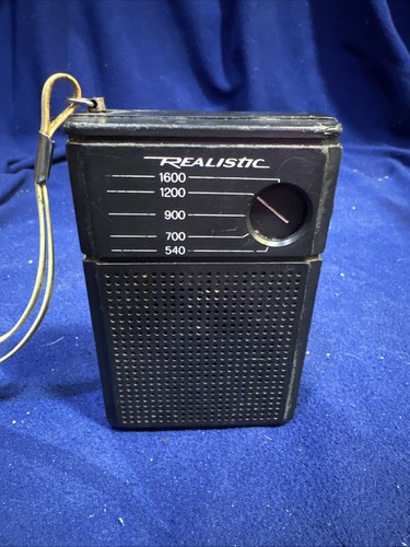 Vintage Realistic Radio Shack Black Pocket Portable AM Radio-works | eBay