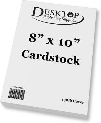 Extra Heavy Duty 130Lb Cover Cardstock - 8" X 10" Bright White - 350Gsm ...