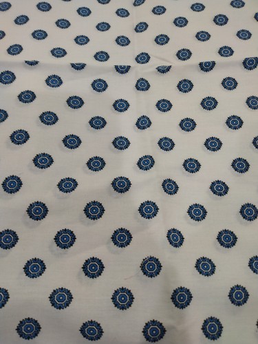 Blue White Circle Fabric abstract geometric shapes octogon sewing ...