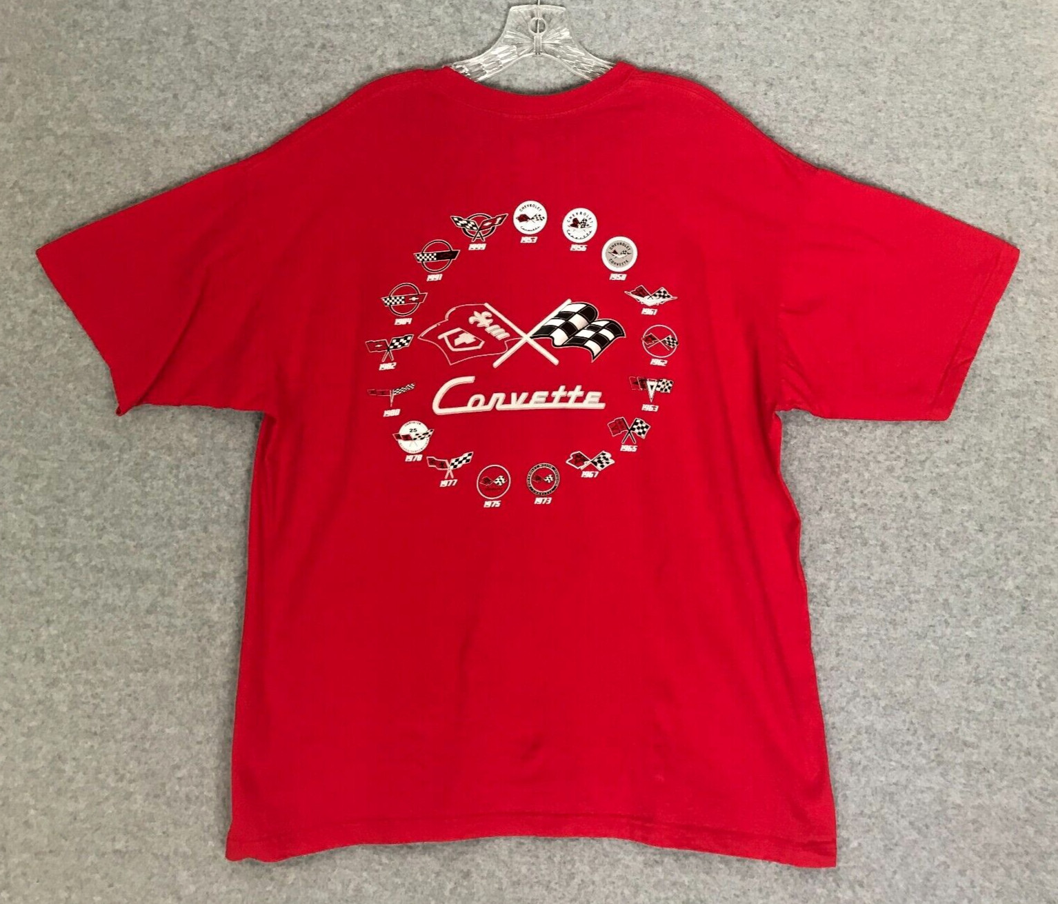 1953-1999 Corvette Racing Flag Logos T-Shirt Men's XL… - Gem