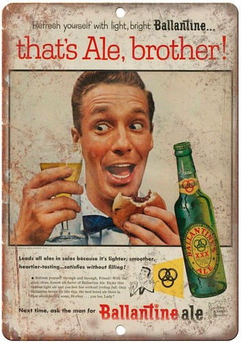 Ballantine Ale Beer Vintage Breweriana Reproduction Metal Sign E290 | eBay