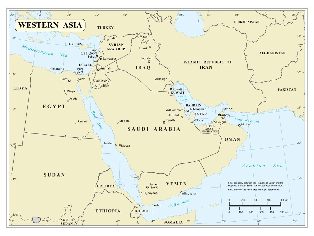 West Asia Political Map