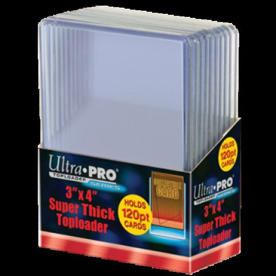Ultra Pro Toploader 3"x4" 120pt. Clear Card Holder 10 Pack Case Top ...