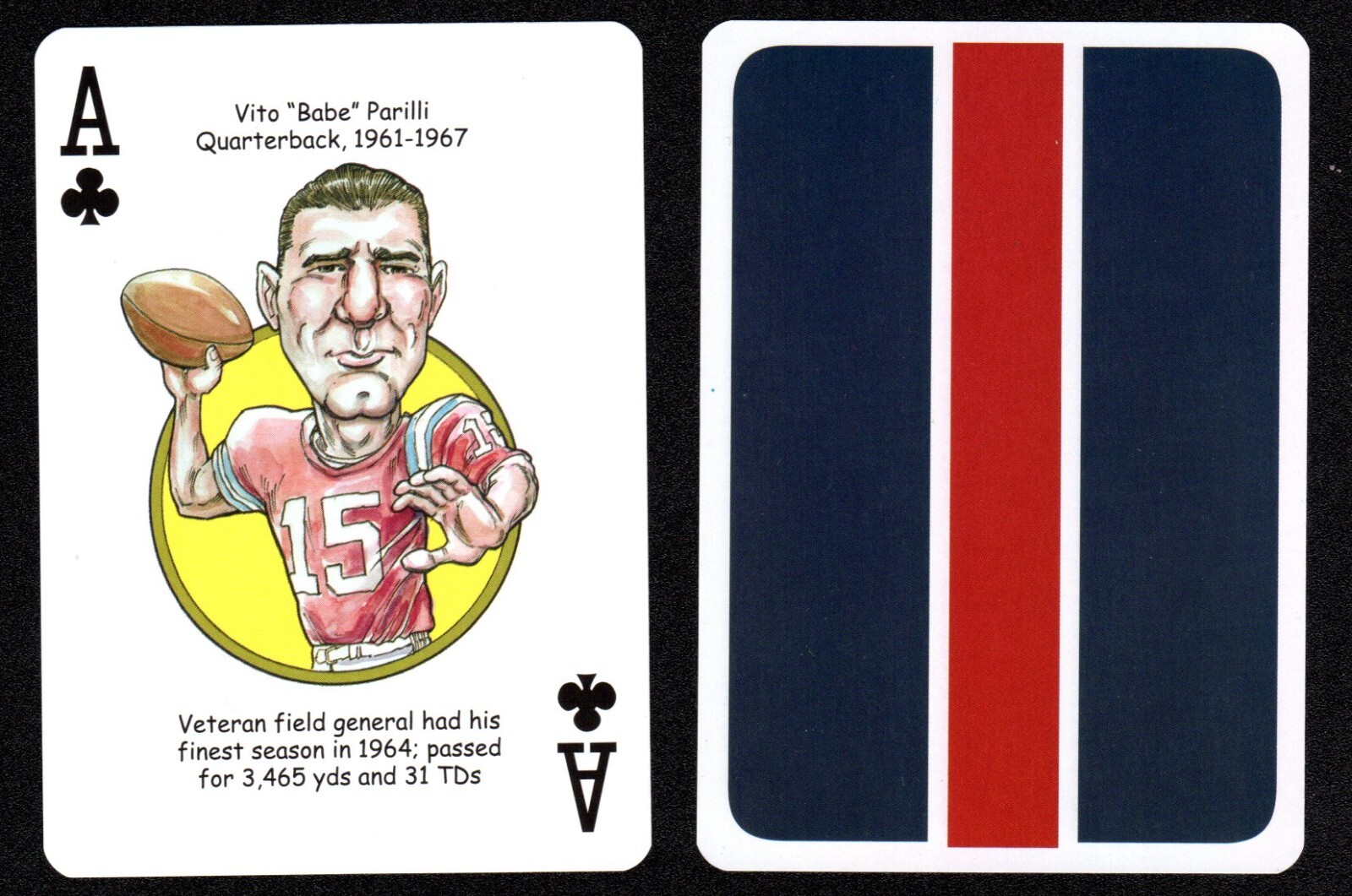 Vito Babe Parilli New England Patriots Football Poker Playing Card A01 ...