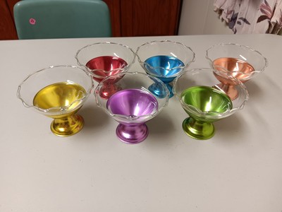 Vintage Colorama Anodized Aluminum Glass Sherbet Dishes 8 Different ...