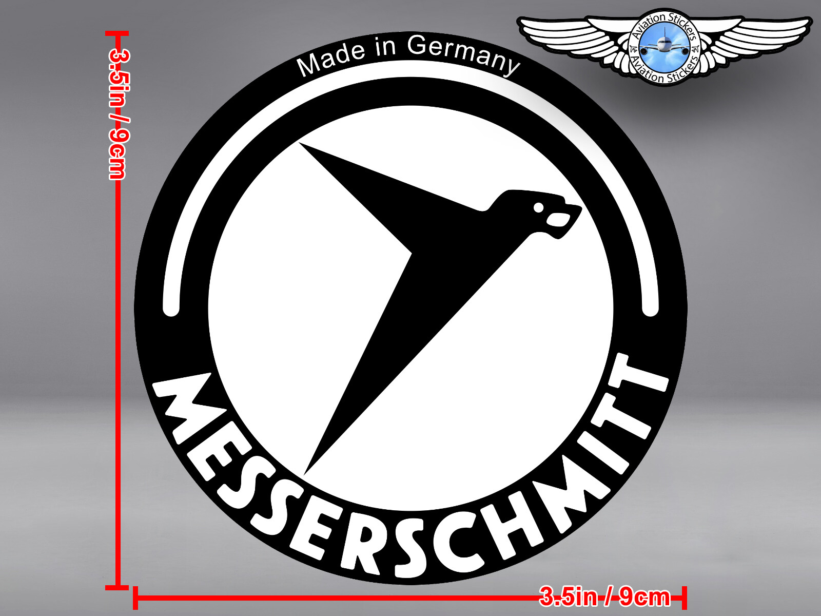 MESSERSCHMITT LOGO ROUND DECAL / STICKER | eBay