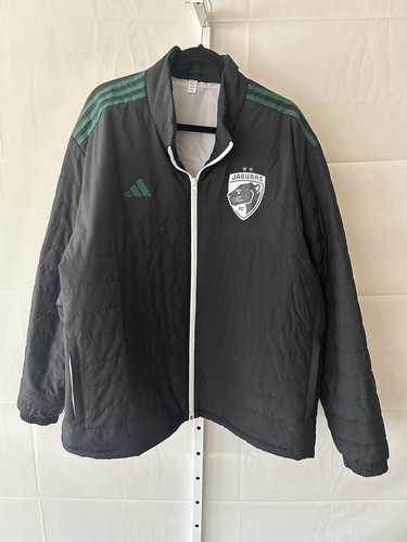 Men’s Adidas Jaguars Black Green Accent Winter Coat Jacket Zipper Size ...